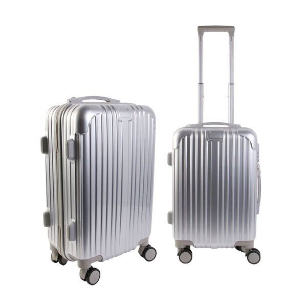 Set de 2 Valises Trolley Rigide "PARIS" Silver Moyenne +Cabine |maroc